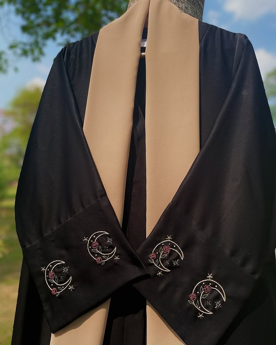 Moon Floral Hand Embroidered Abaya – Al-Noor Abayaas